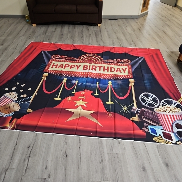 Cameras, Photo & Video | Movie Theme Happy Birthday Backdrop Popcorn ...